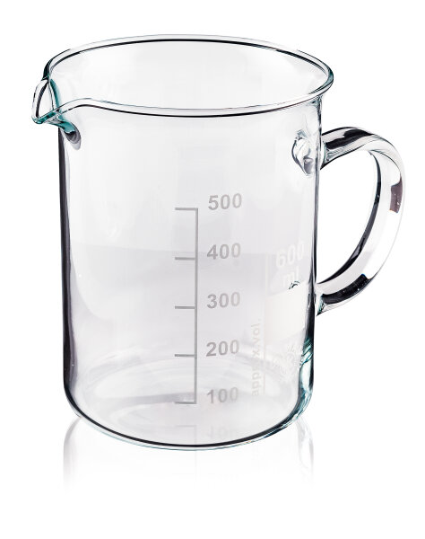 Beaker with handle, heatable Borosilicate (low form; 250/600/1000ml),